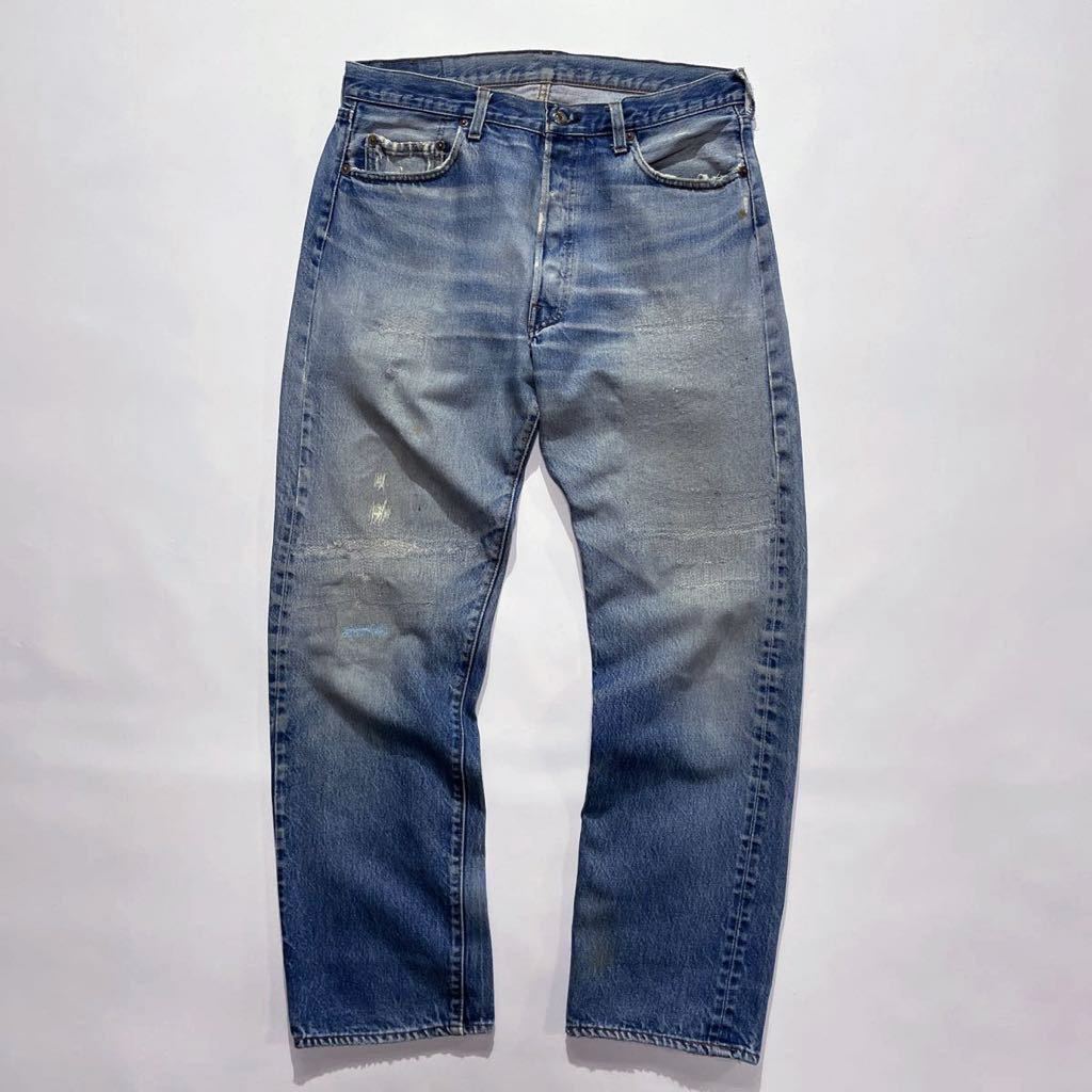 Yahoo!オークション - ヒゲ美色 赤耳 80s USA製 Levis 501 W36L34 オリ...