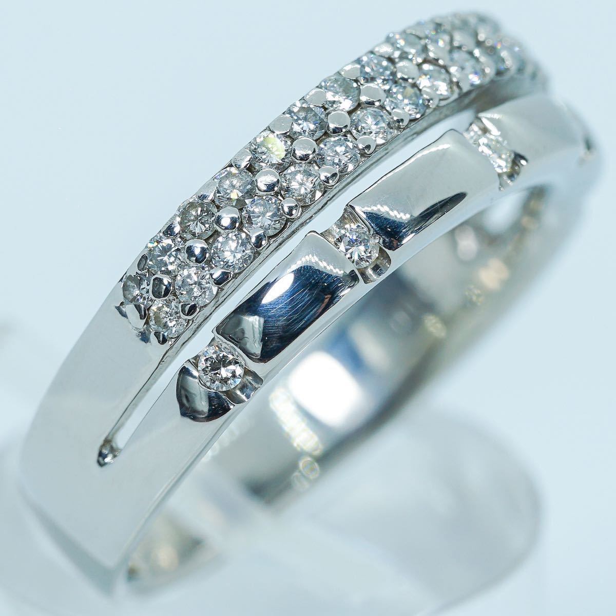 Yahoo!オークション - 1円スタ 可愛デザイン【0.40ct】PT900 8.3g ♯17...