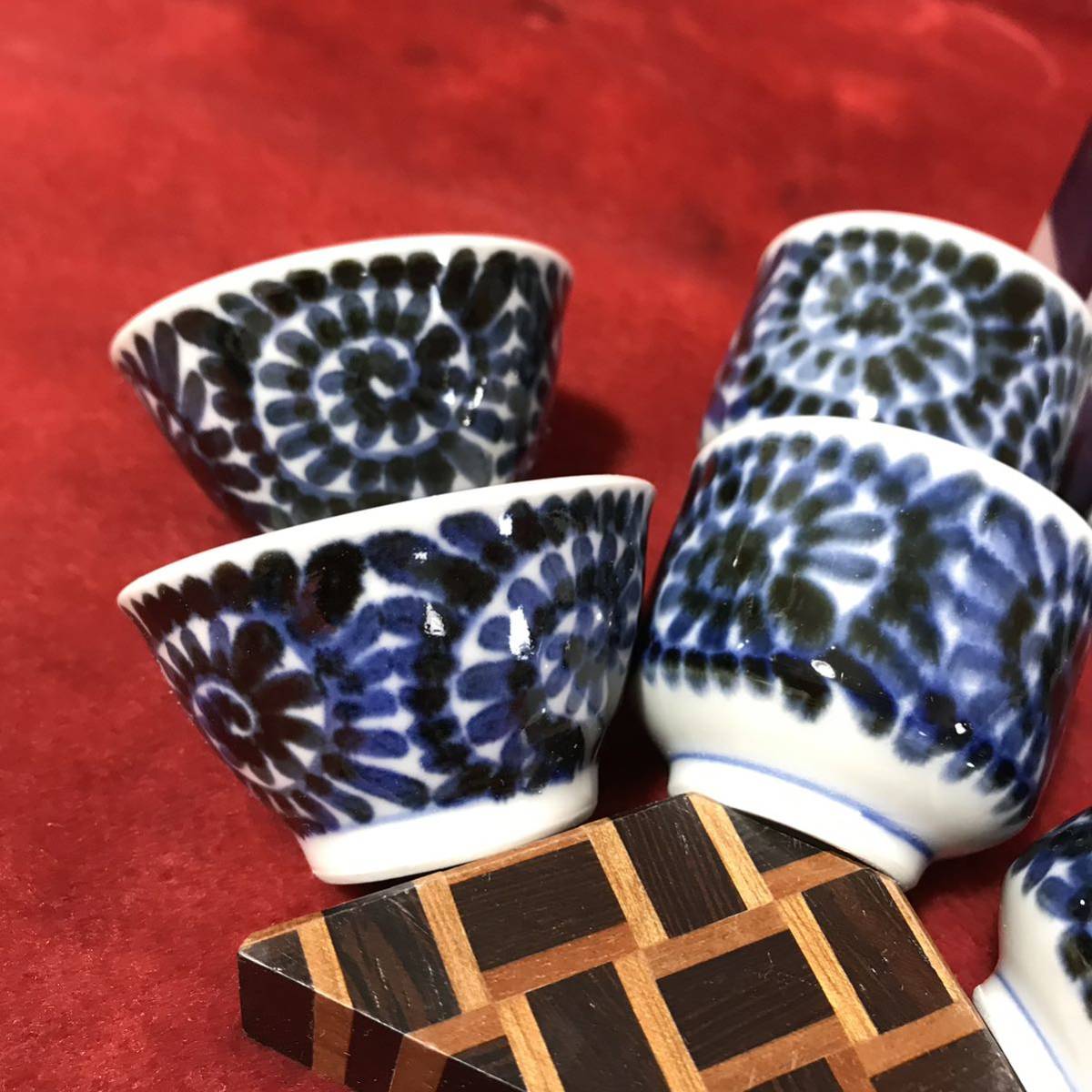 Yahoo!オークション - C326 砥部焼 梅山窯 角皿 正方形 小鉢 5点 お猪...