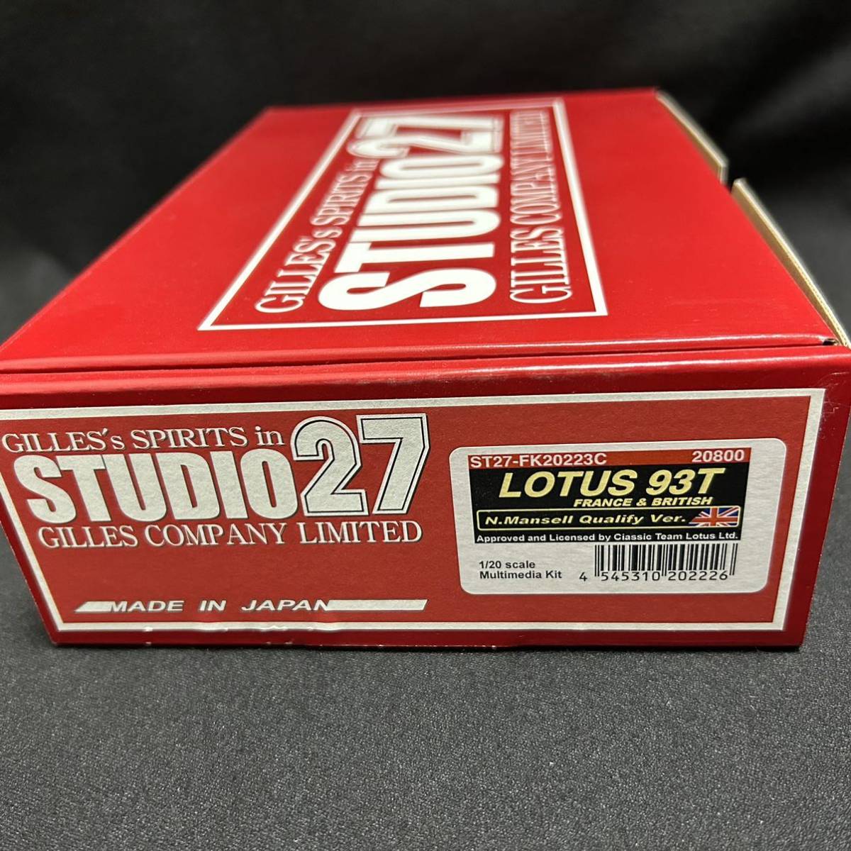 スタジオ27 STUDIO27 1/20 ロータス93T フランス&イギリスGP N.マンセル レジンキット ST27-FK20223C JPS(フォーミュラ)｜売買されたオークション情報 ...