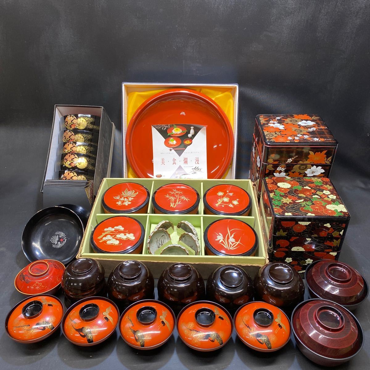 N 2643 お正月に 木製 漆器 合成漆器 まとめて 古道具 高級漆器 天然木 お重 蓋付 汁椀 吸物椀 大鉢 菓子鉢 和食器(漆芸)｜売買されたオークション情報、yahooの商品情報を ...