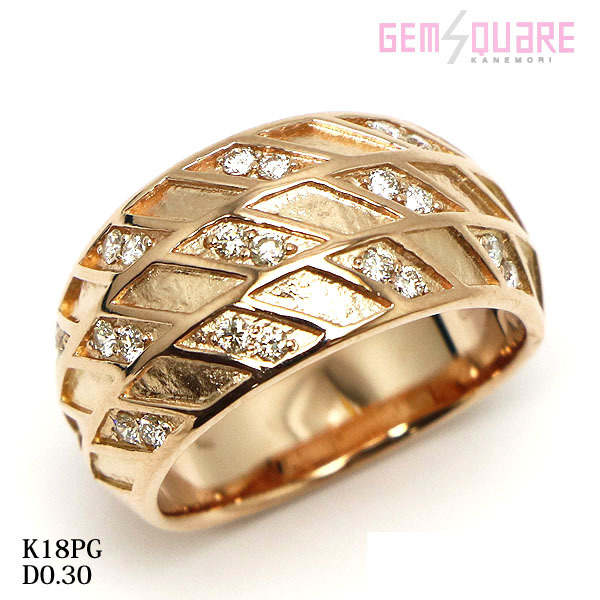 Yahoo!オークション - K18PG ダイヤモンド リング 指輪 D0.30 9.1g 14...