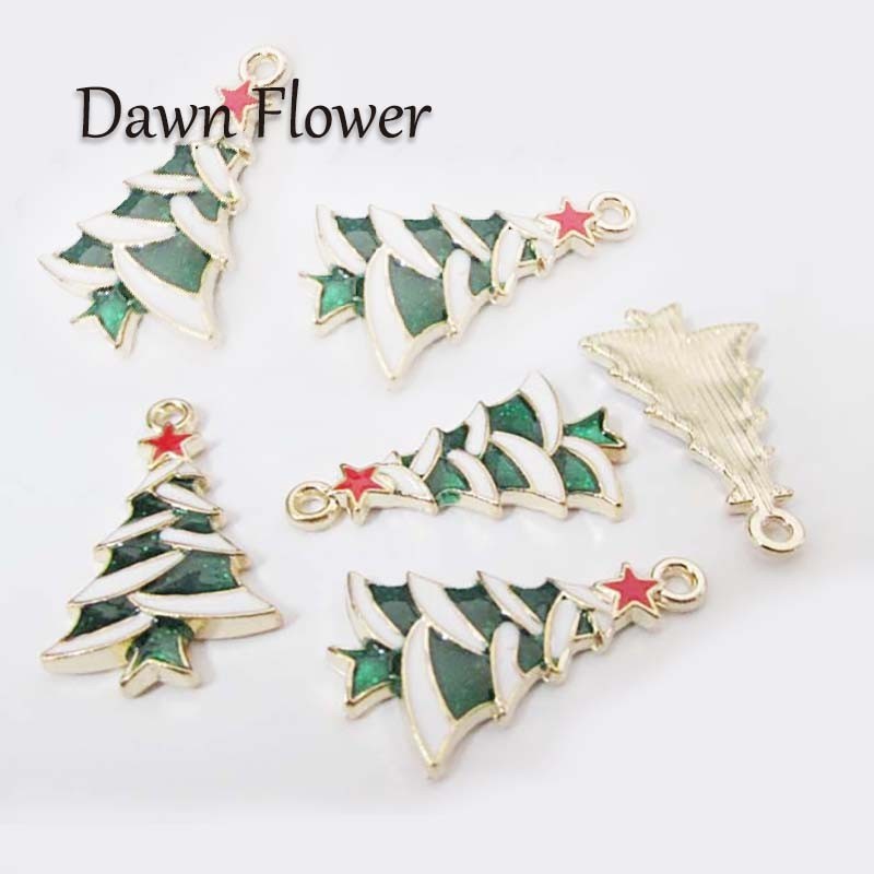 Yahoo!オークション - 【D-1139】10pcs クリスマスツリー 27×16mm グ...