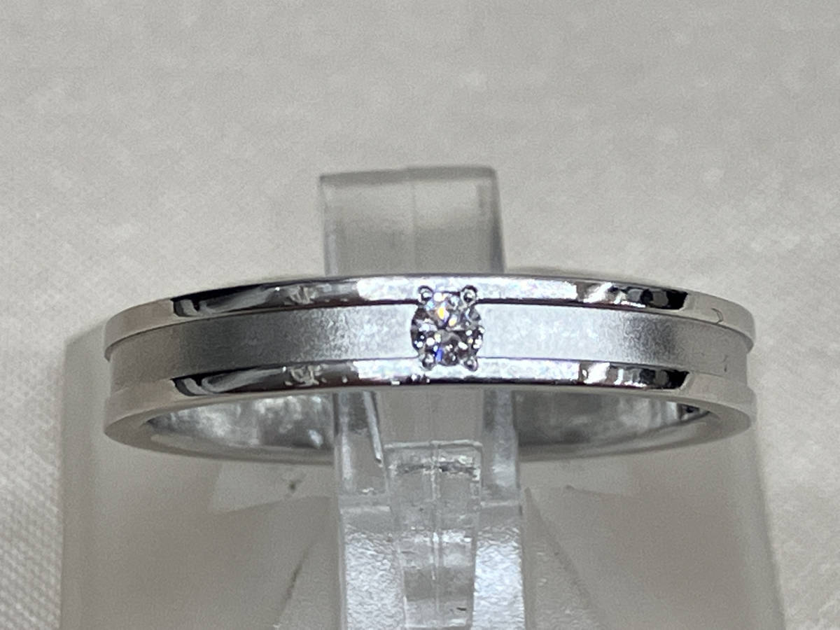 Yahoo!オークション - デザインリング Pt1000 ダイヤ0.03ct 12号 約4.7...