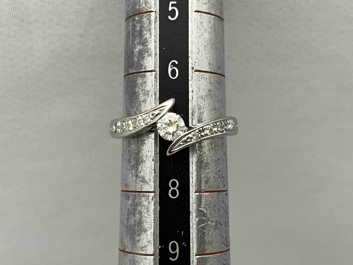 Yahoo!オークション - Pt900 ダイヤ0.25ct Pt900 約7号 約3.7g リング ...