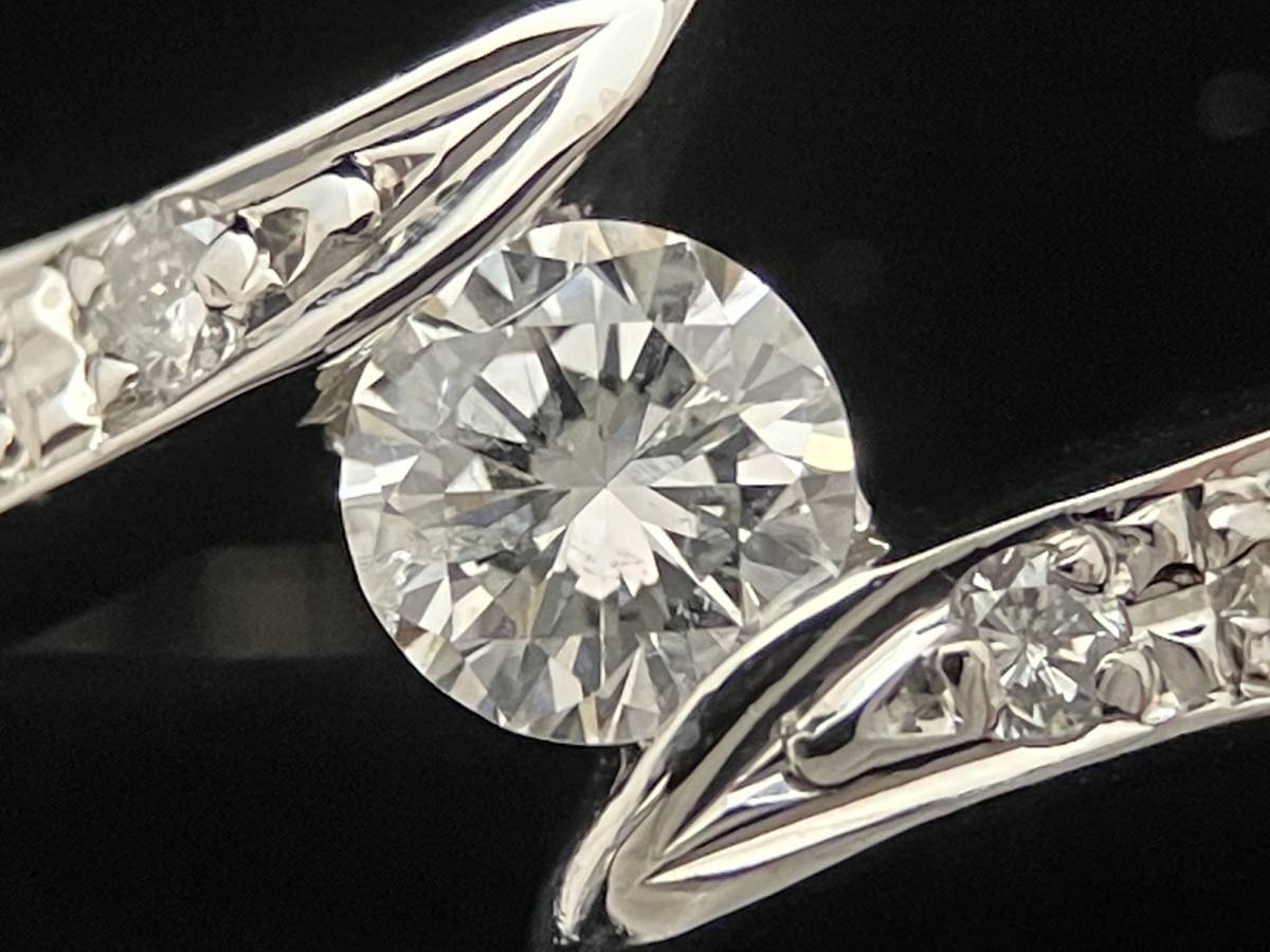 Yahoo!オークション - Pt900 ダイヤ0.25ct Pt900 約7号 約3.7g リング ...