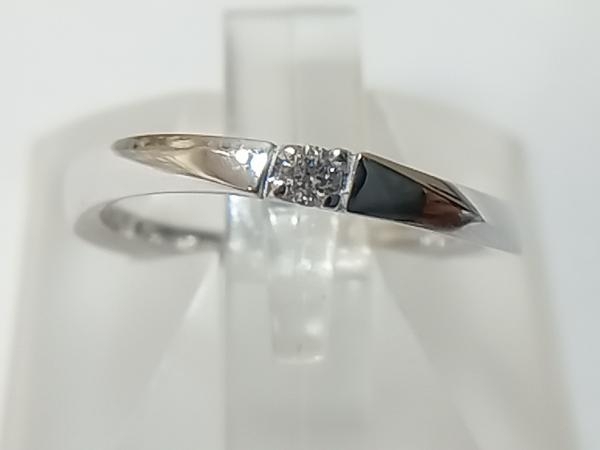 Yahoo!オークション - 【シンプル綺麗】4℃／ダイヤ付／K18WG／＃5／1....