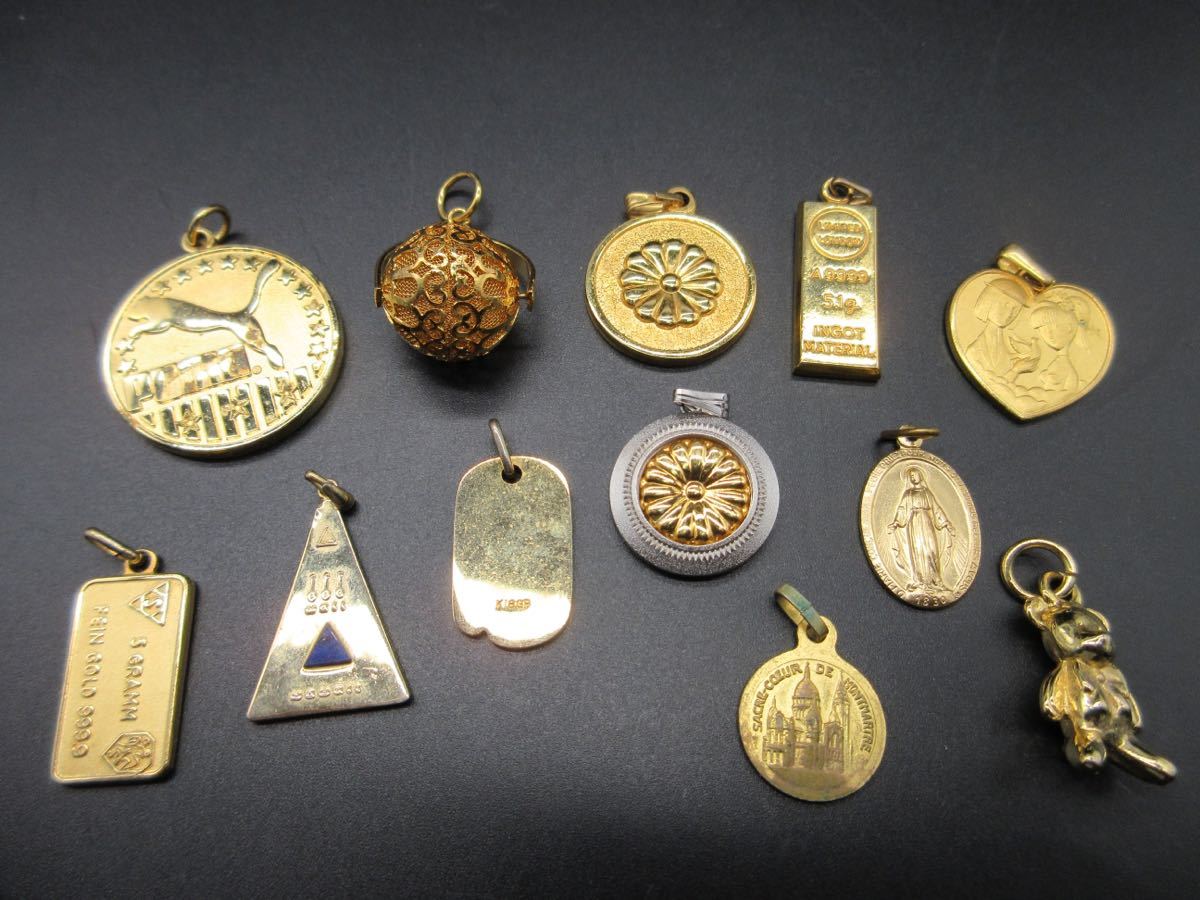 Yahoo!オークション - y410 ゴールド系 ペンダントトップ ネックレスト...