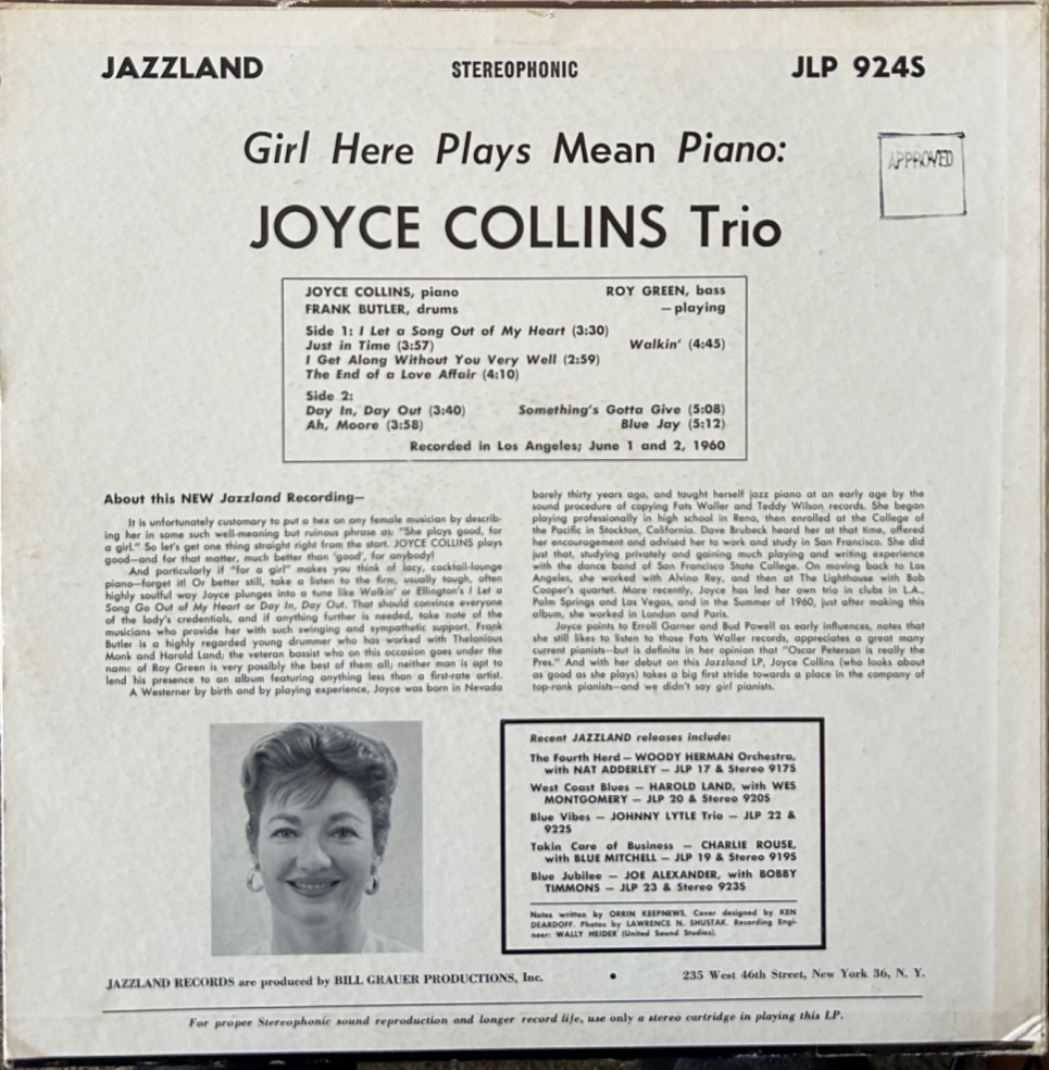Yahoo!オークション - Joyce Collins Trio / S/T