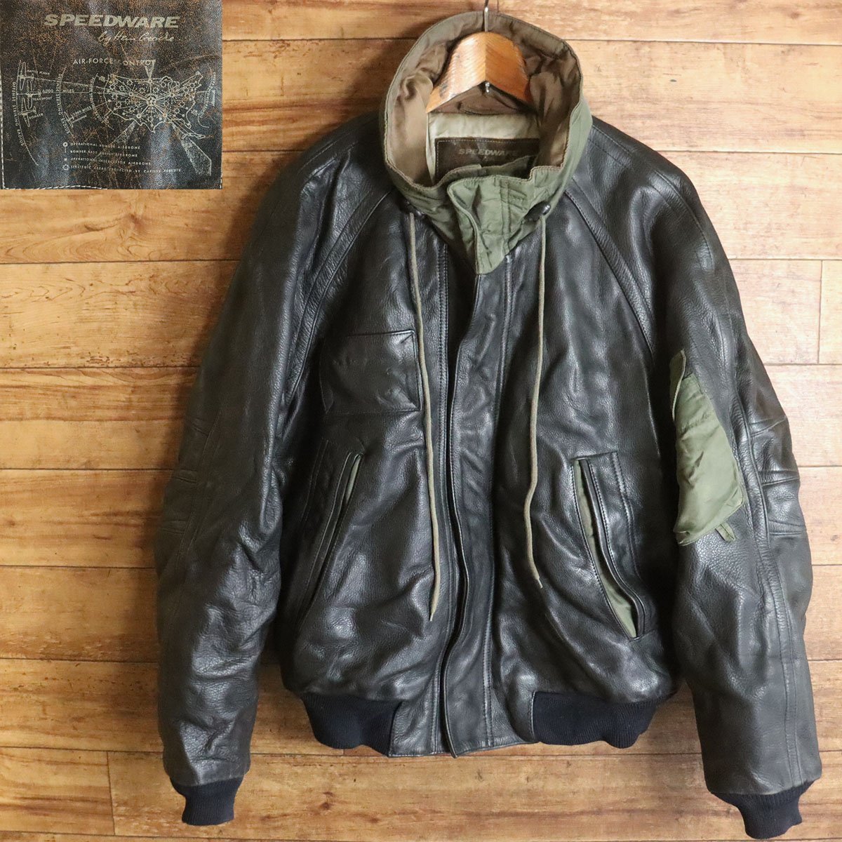 Yahoo!オークション - F3T/Y12.1-6 ユーロ古着 SPEEDWARE レザーフライ...