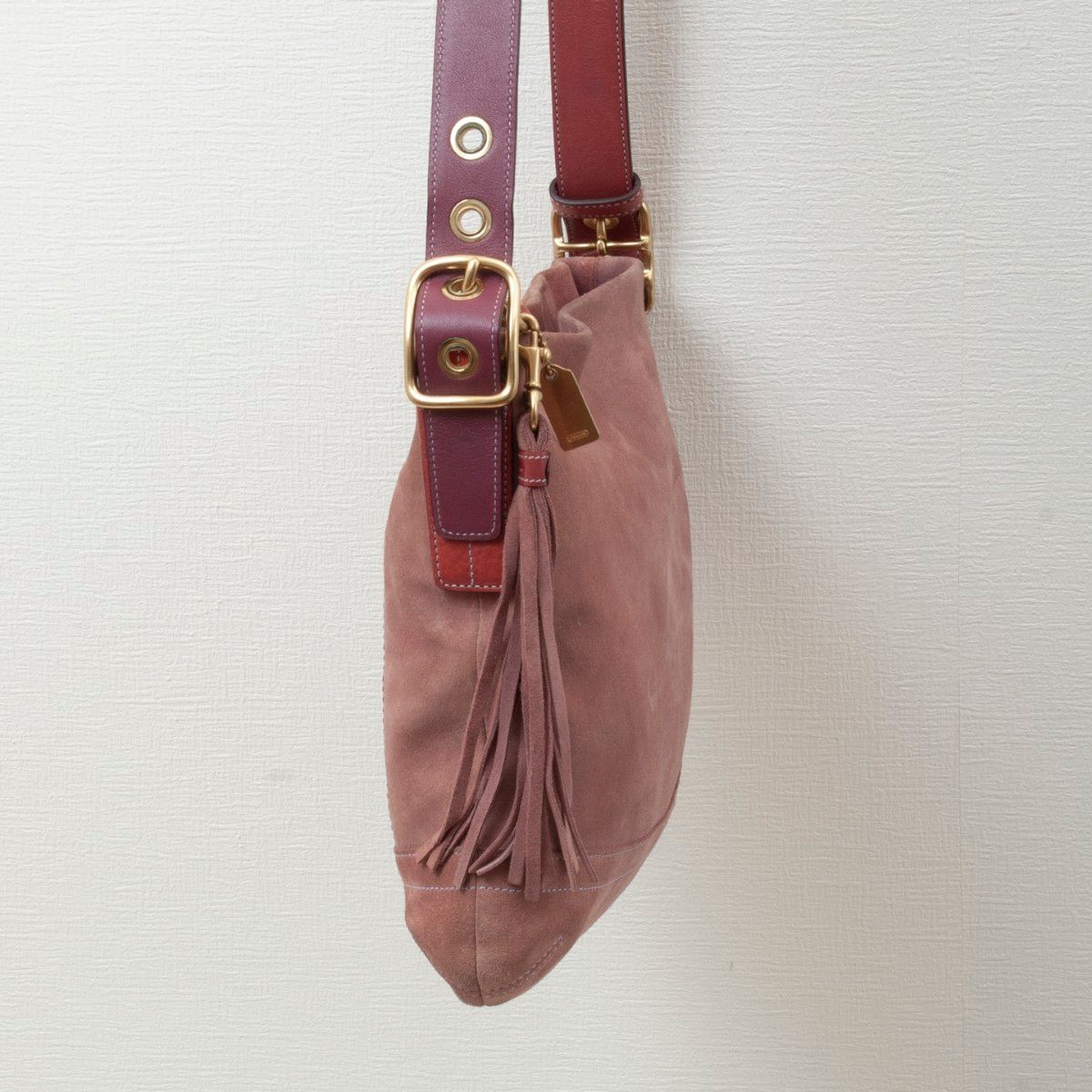 美品】COACH(コーチ)2way スエードレザー ショルダーバッグ 美品】COACH(コーチ)2way スエードレザー ショルダーバッグ