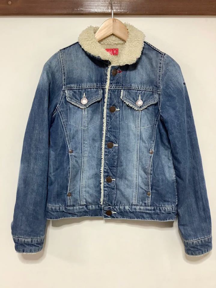 Yahoo!オークション - む1267 X-girl エックスガール ボア デニムジャ...