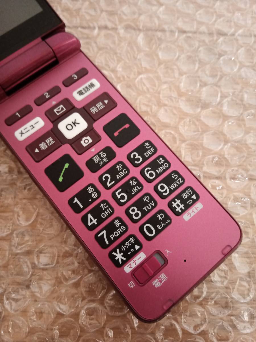 Yahoo!オークション - 京セラ かんたんケータイライト KYF43 ワインレ...