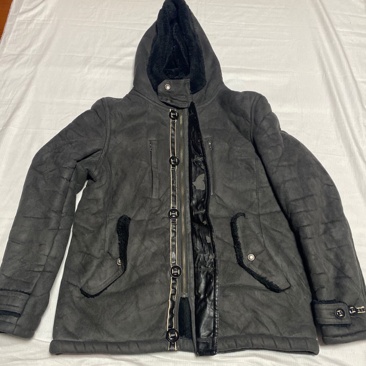 Yahoo!オークション - k54 NAVY 裏ボアアウター サイズL表記 中国製