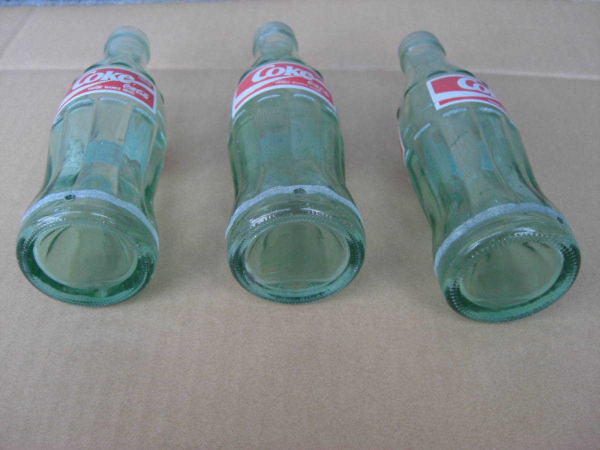 Yahoo!オークション - 3本 コカ・コーラ Coca-Cola 190mL 瓶 空き瓶 ...