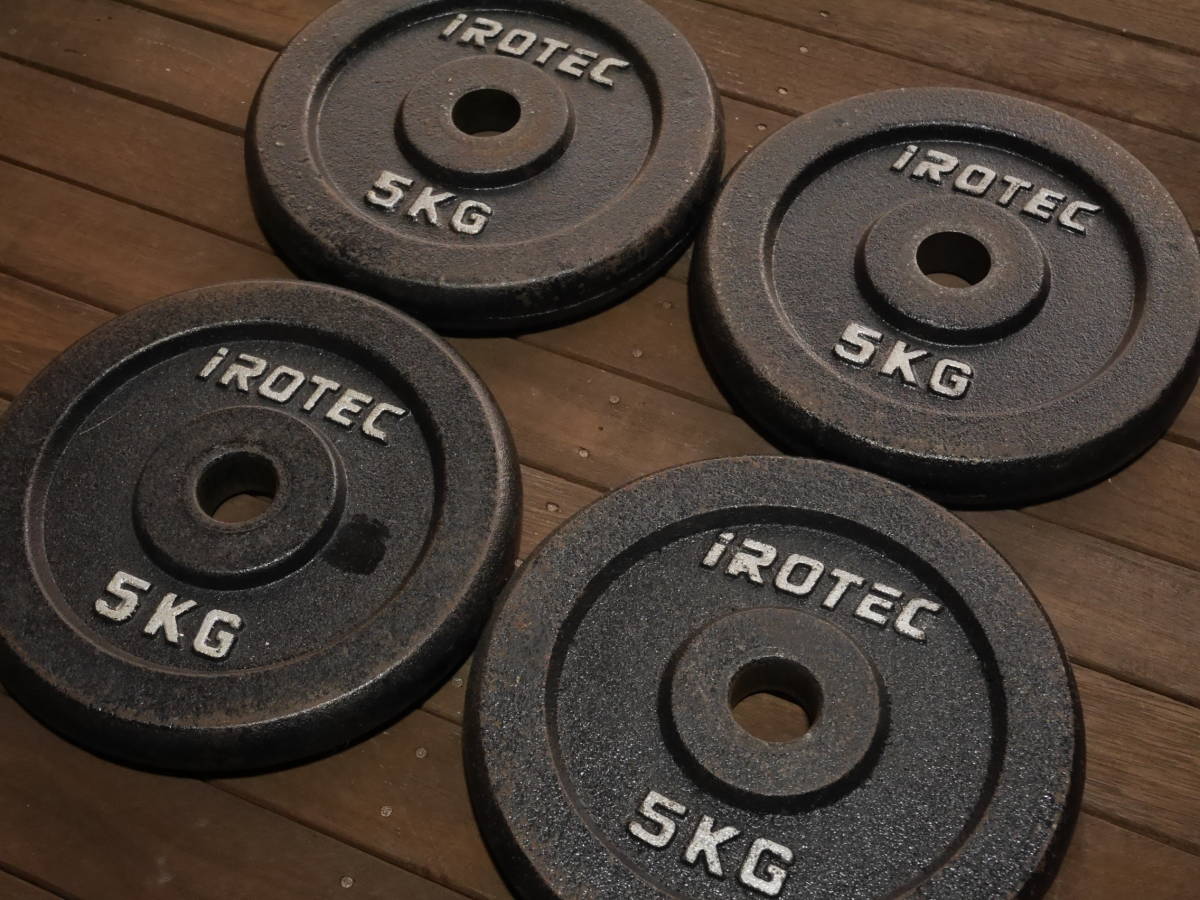 Yahoo!オークション - 【IROTEC 5kg】4枚セット アイロテック ダンベル...