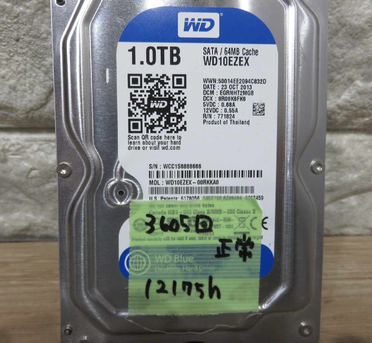 Yahoo!オークション - ≪中古品≫WD HDD 3.5 1T WD10EZEX 3台[t23122529]