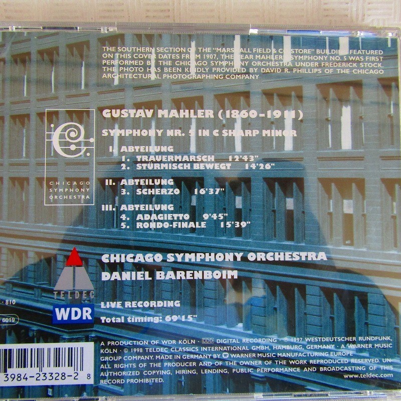 Yahoo!オークション - 【独盤】バレンボイム＆CSO「マーラー 交響曲第5...