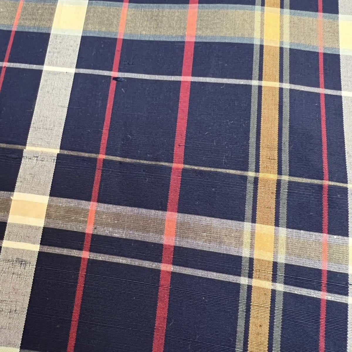 【wellriver】 本場縞大島紬 格子柄 正絹 着物 リメイク 材料 和服 和装 #B118！｜代購幫