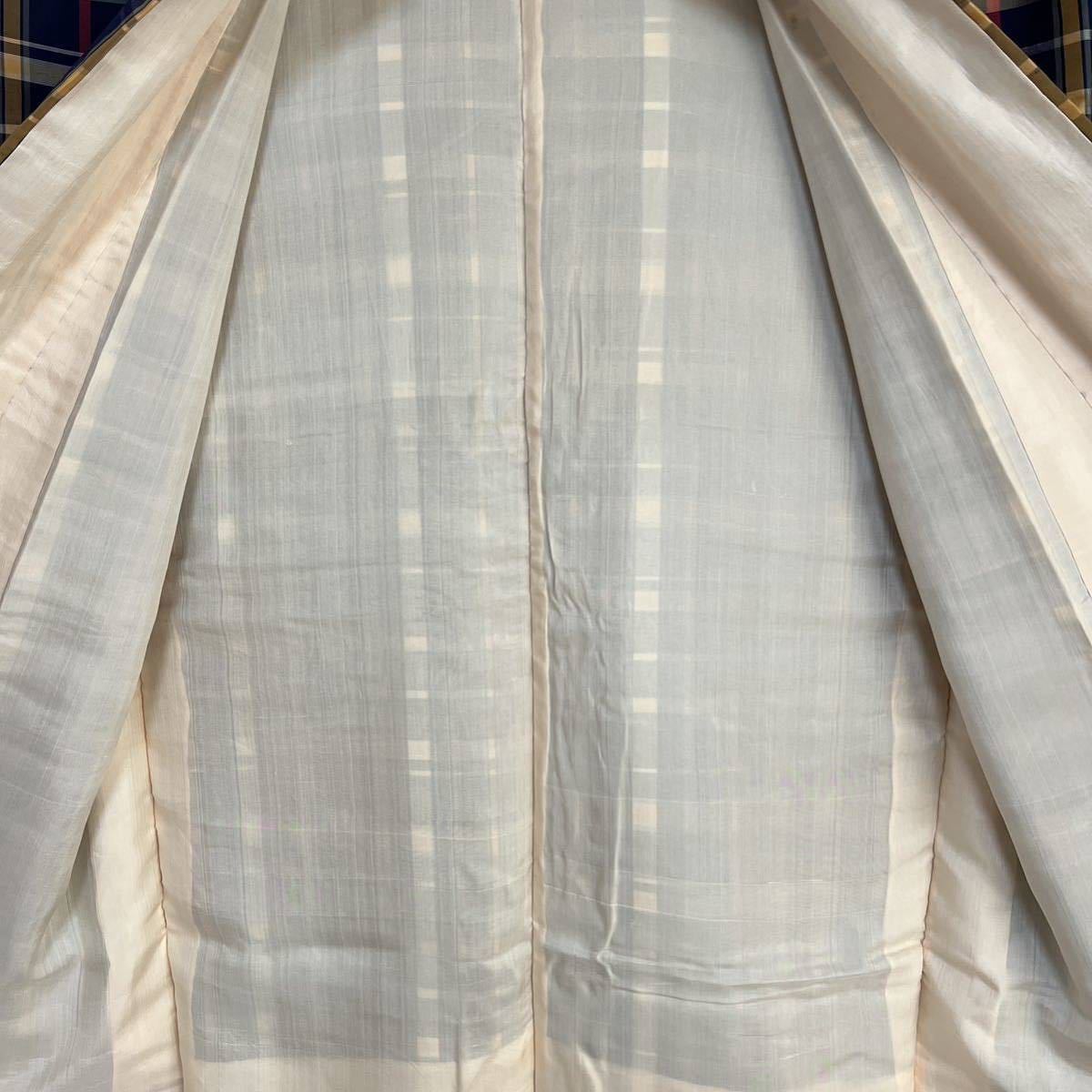 【wellriver】 本場縞大島紬 格子柄 正絹 着物 リメイク 材料 和服 和装 #B118！｜代購幫