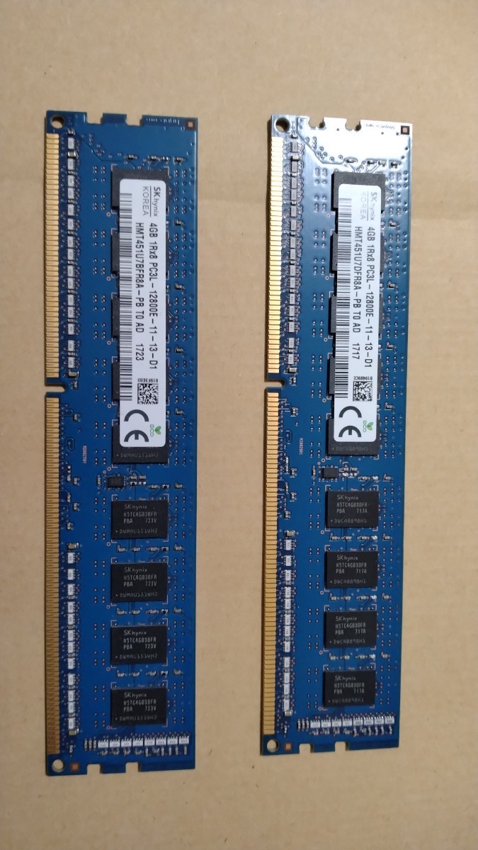Yahoo!オークション - 美品skhynix DDR3 PC12800 8GB RAM (4GB 2枚) デ...