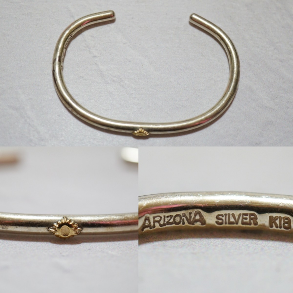 1583 ARIZONA シルバー バングル 腕輪 ヴィンテージ アクセサリー SILVER K18刻印 ビンテージ アンティーク ブレスレット 装飾品(シルバー)｜売買されたオークション情報 ...