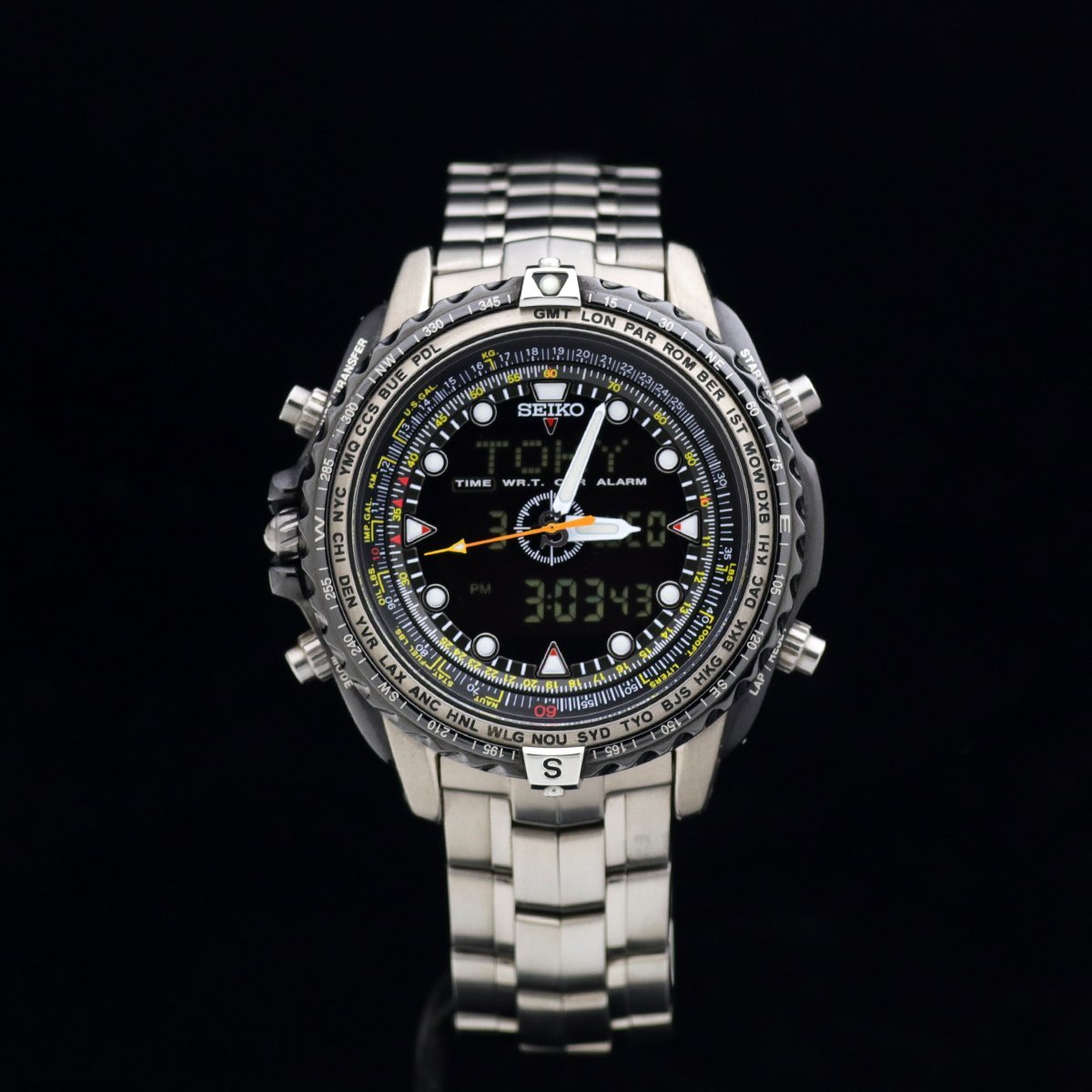 1円 セイコー プロスペックス スカイ SBDR001 H023-0020 チタン メンズ クォーツ 箱保取 定価11万 アナデジ グッドデザイン賞受賞(プロスペックス)｜売買された ...