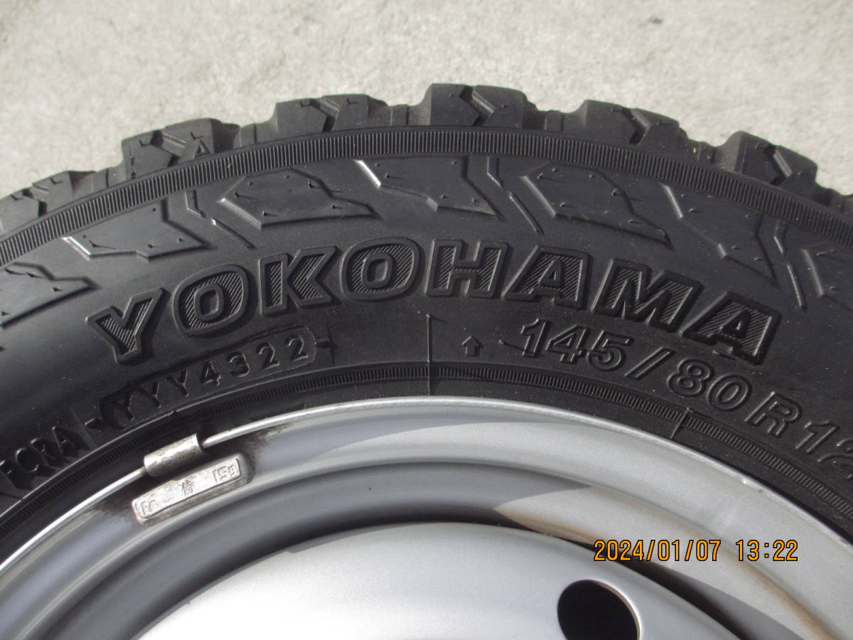 Yahoo!オークション - 145 80R 12 80/78N LT YOKOHAMA 2022年 鉄ホイ...