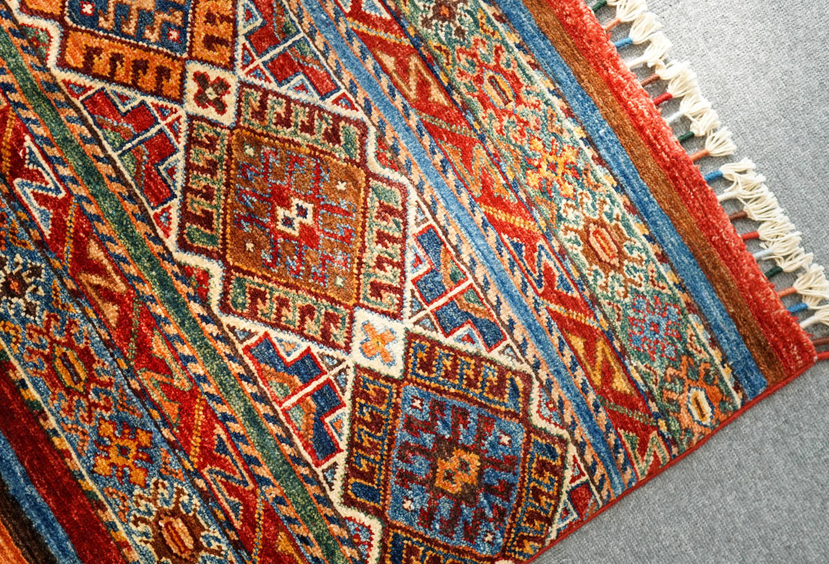 Yahoo!オークション - 200×149cm アフガニスタン手織り絨毯 ガズニー...