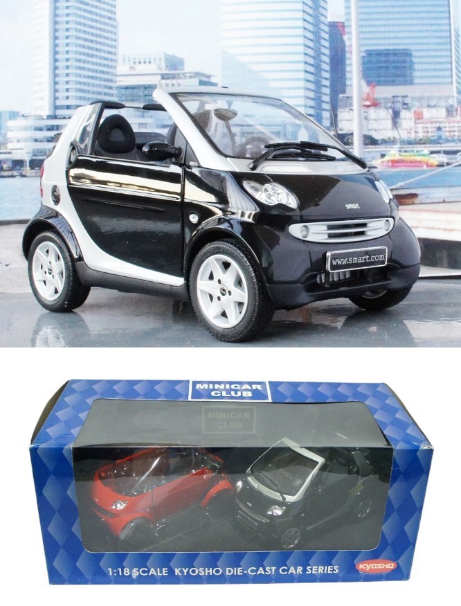 京商 1 18 2002 スマート フォーツー Mc01 450シリーズ カブリオレ 初代 前期型 レッド ブラック Smart Fortwo