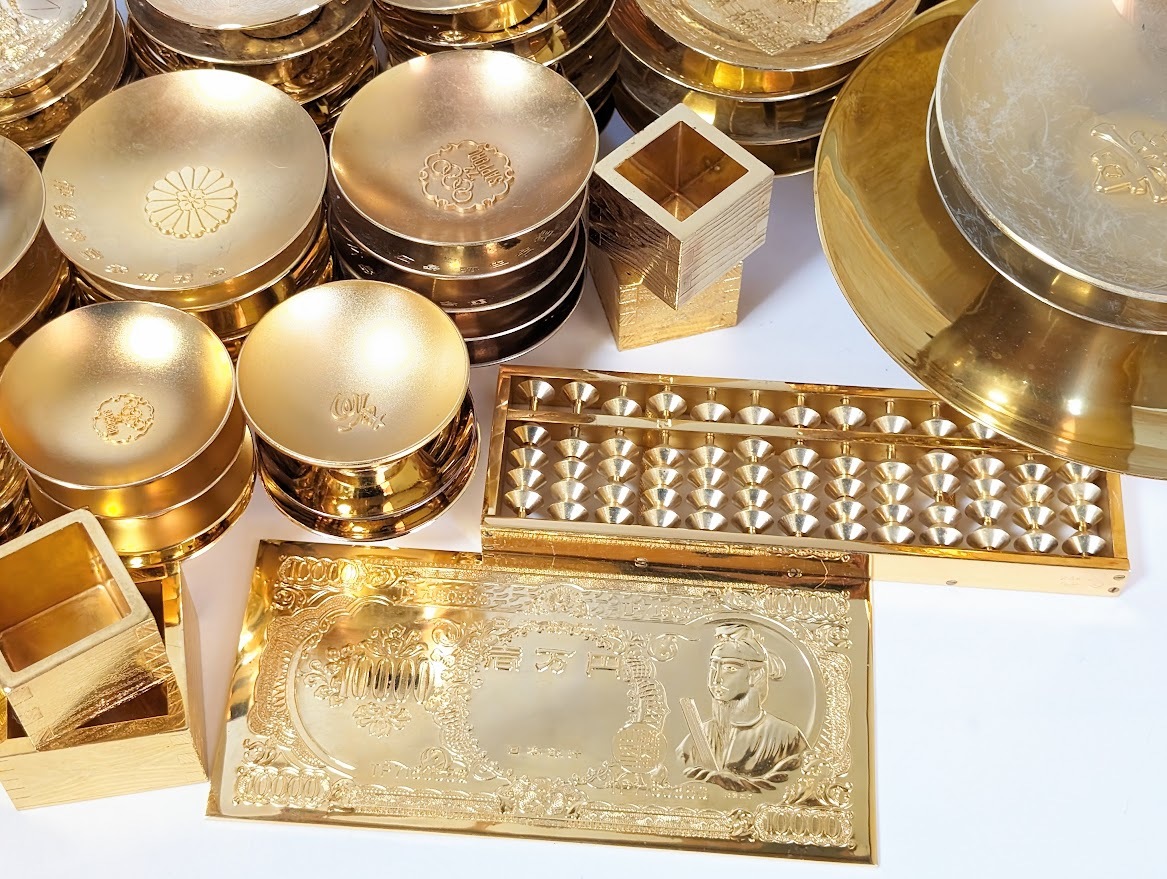 Yahoo!オークション - S3 金メッキ 金杯 盃 徳利 お猪口 K24GP 24KGF ...