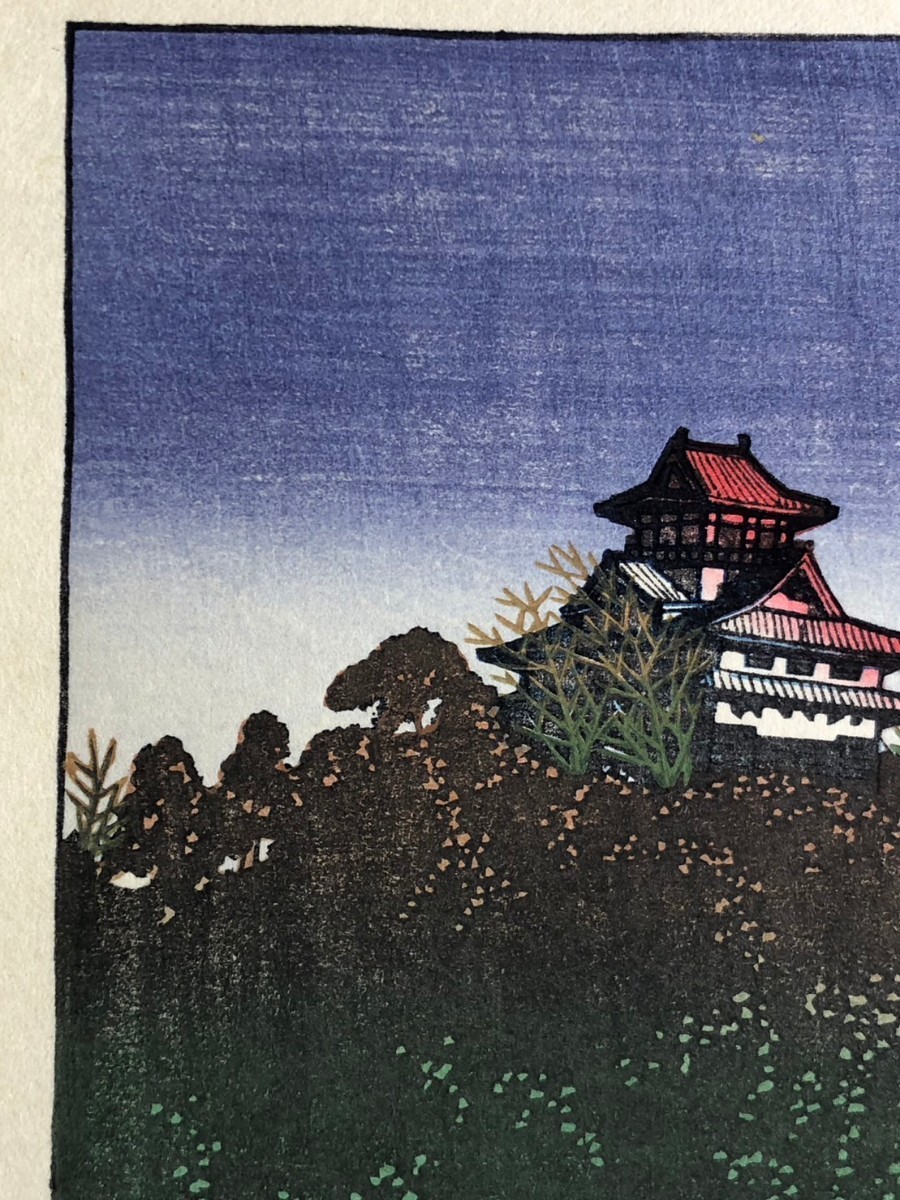 Yahoo オークション 川瀬巴水『木曽川・犬山』手摺木版画 日本新八