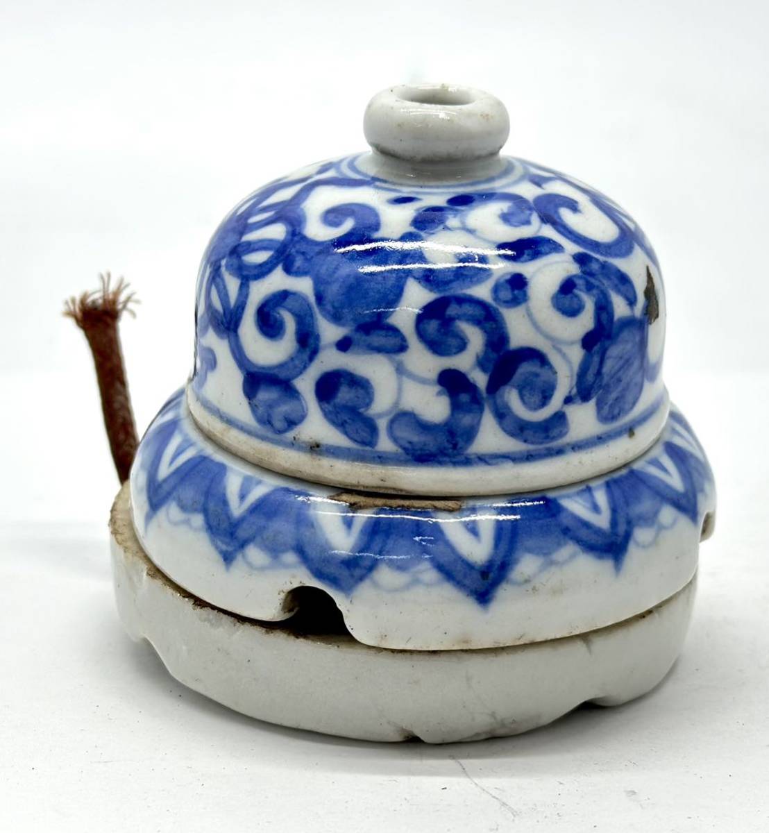 Yahoo!オークション - 古伊万里 染付 花唐草文 碍子 ローゼット 古民家...