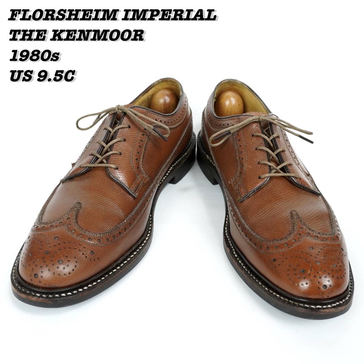 Florsheim Imperial Kenmoor Long Wing Tip Vintage Shoes US Florsheim Imperial Kenmoor Long Wing Tip Vintage Shoes US