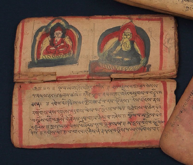 Yahoo!オークション - 【深和】19世紀 肉筆彩色チベット仏教経典（ペチ...