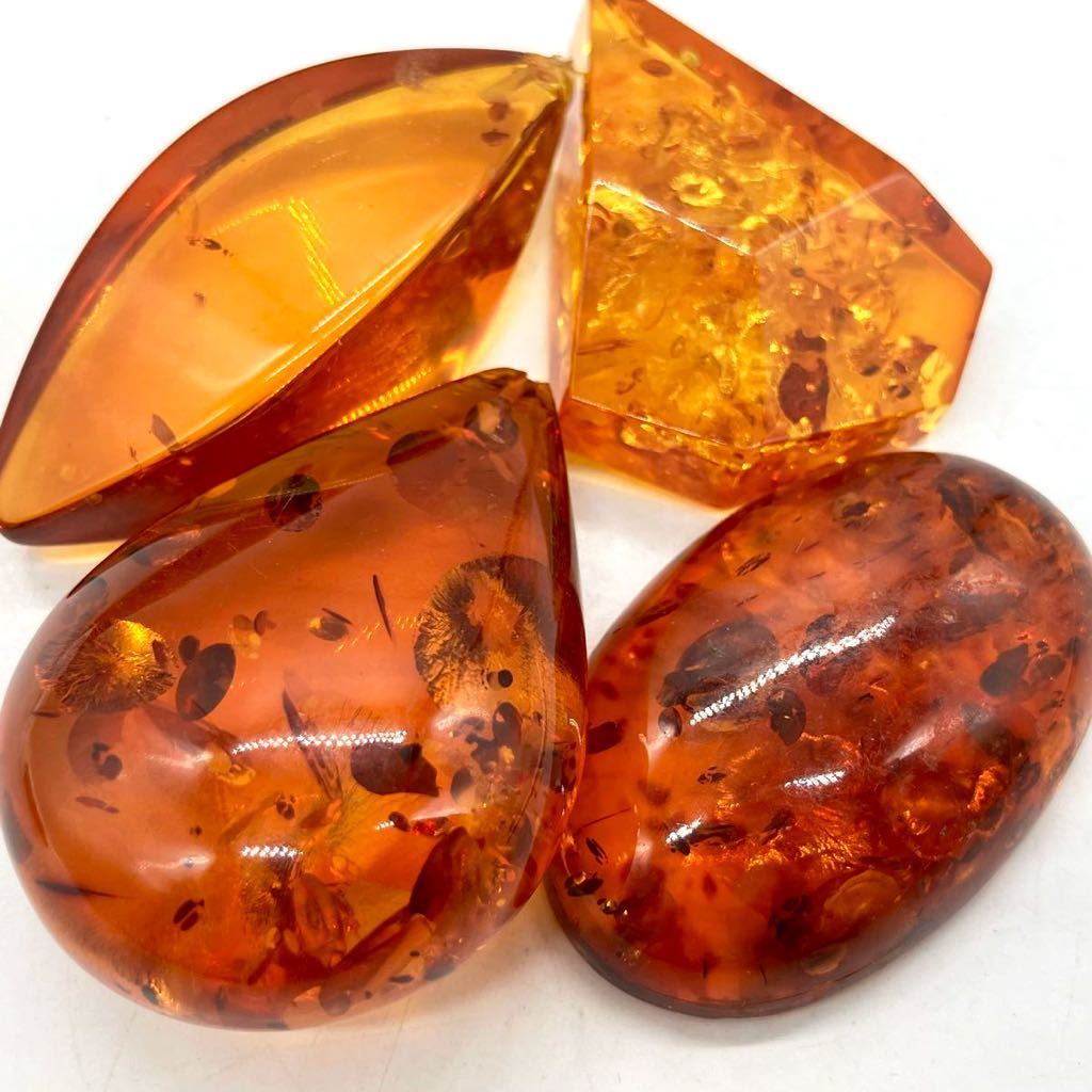 Yahoo!オークション - 大粒 琥珀4点おまとめ j 約200ct 40g ルース 裸...