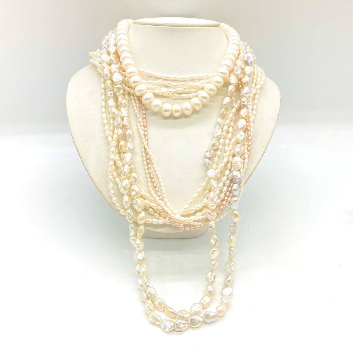 Yahoo!オークション - 淡水パールネックレス5点おまとめ j 約331g 真...