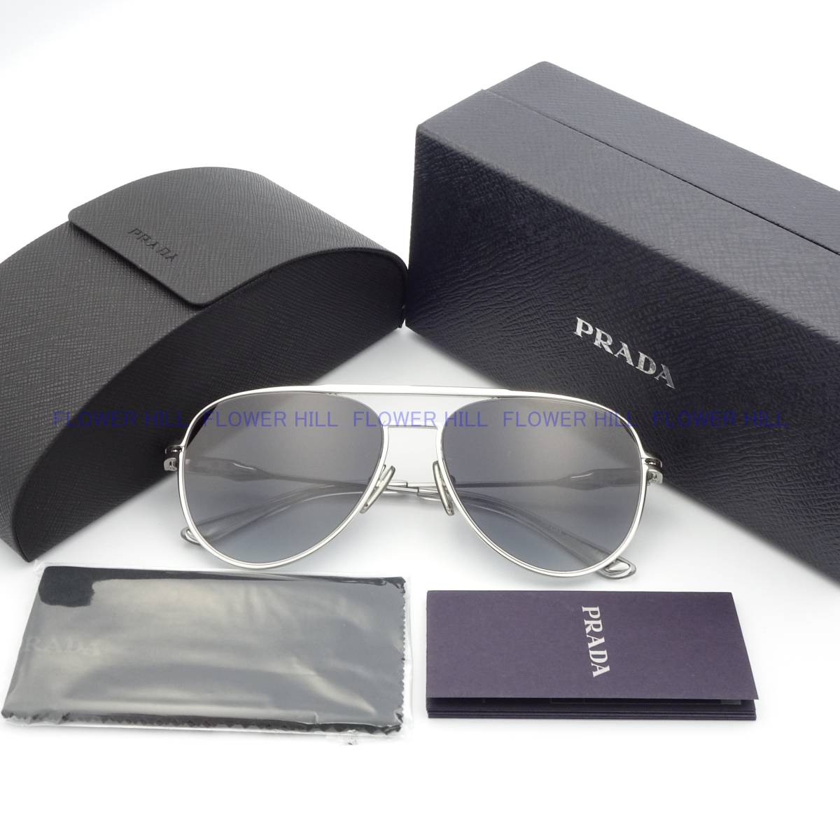 プラダ PRADA サングラス 高級 SPR54Z 1BC-09S シルバー ティア プラダ PRADA サングラス 高級 SPR54Z 1BC-09S シルバー ティア