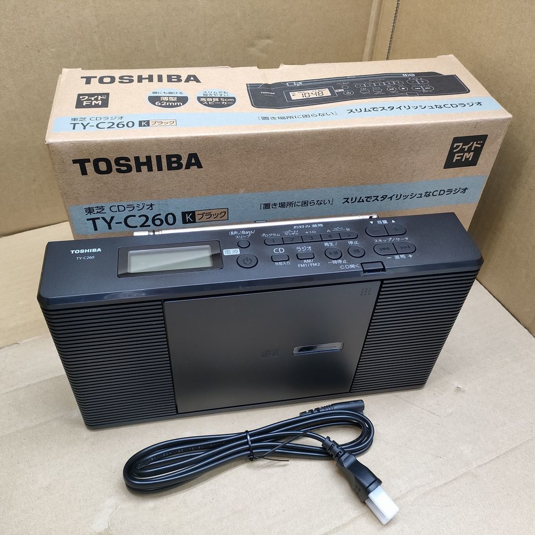 Yahoo!オークション - 東芝 CDラジオ TY-C260 ワイドFM ブラック TOSHI...