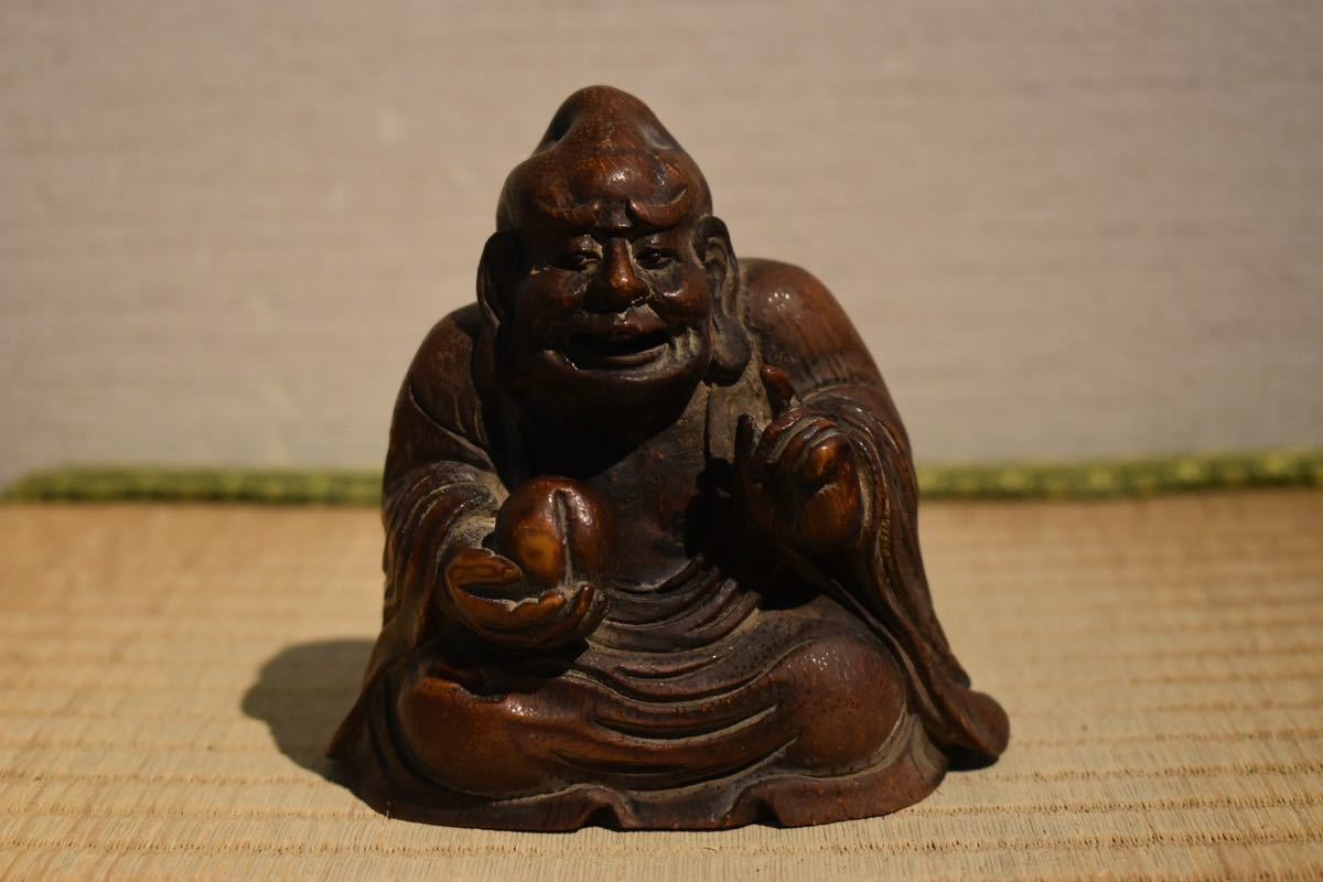 Yahoo!オークション - 【GE】Y59【コレクター所蔵品】時代 竹根布袋像 ...