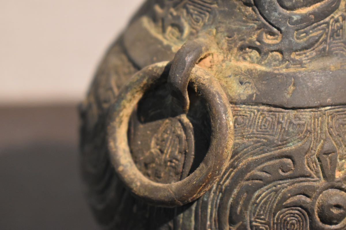 Yahoo!オークション - 【GE】E104【コレクター所蔵品】時代 古銅遊環蓋...