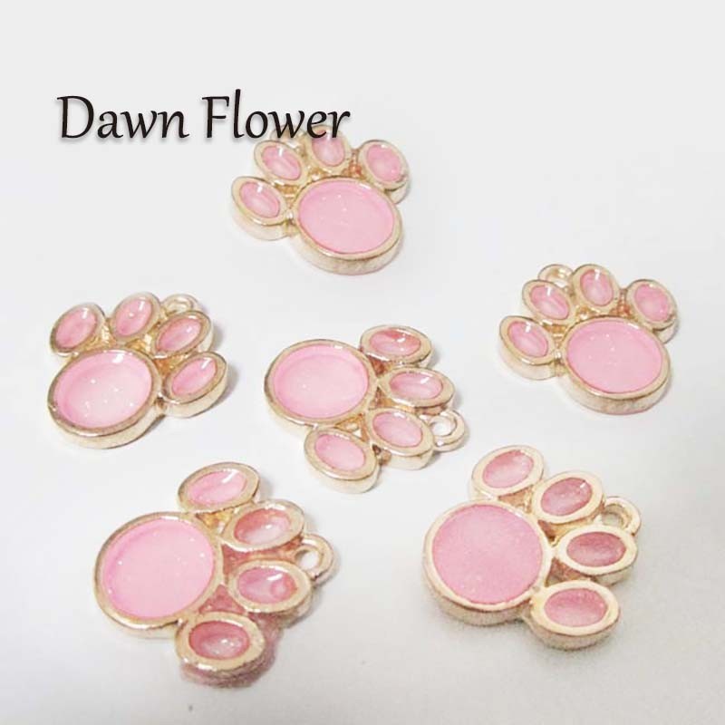 Yahoo!オークション - 【D-1263】10pcs 肉球 18mm ピンク チャーム ハ...