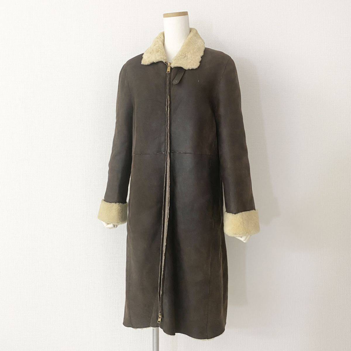 Yahoo!オークション - Da7 イタリア製 hLam ラム ムートンロングコート...