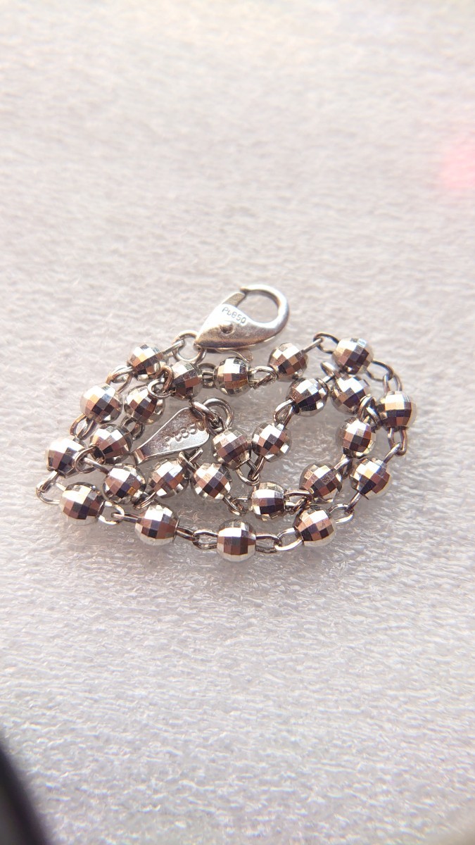 Yahoo!オークション - ブレスレット Pt850 ミラーボール 約5.3g