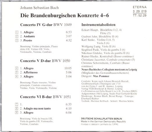 Yahoo!オークション - a793 J.S.バッハ ブランデンブルグ協奏曲第4番～...