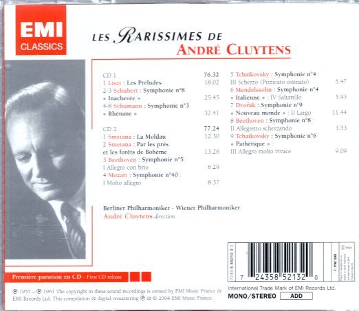 b396 リスト他：LES RARISSIMES DE ANDRE CLUYTENS / クリュイタンス 2CD(交響曲)｜売買されたオークション情報、yahooの商品情報をアーカイブ公開 ...