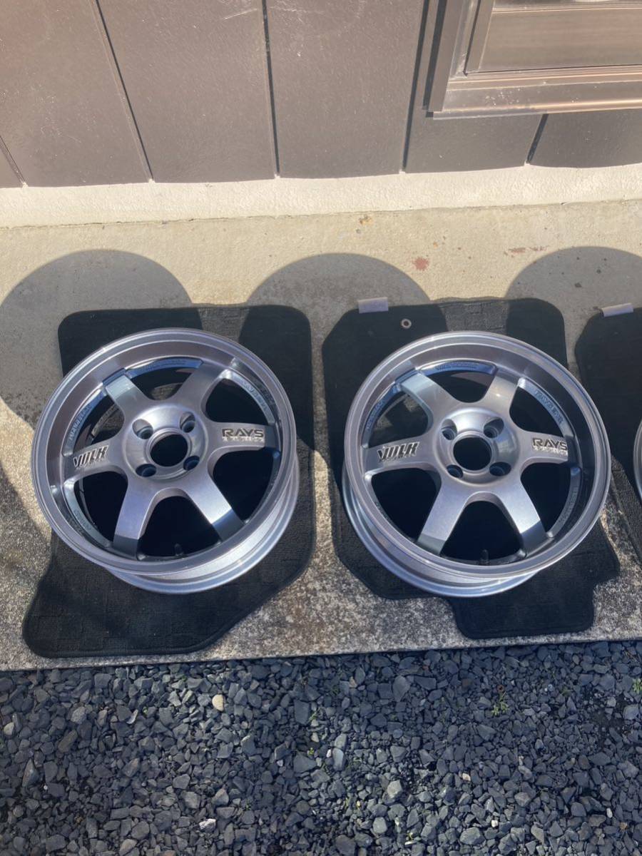 Yahoo!オークション - 希少 TE37 CUP 15インチ 4本セット ピッチ100 4...