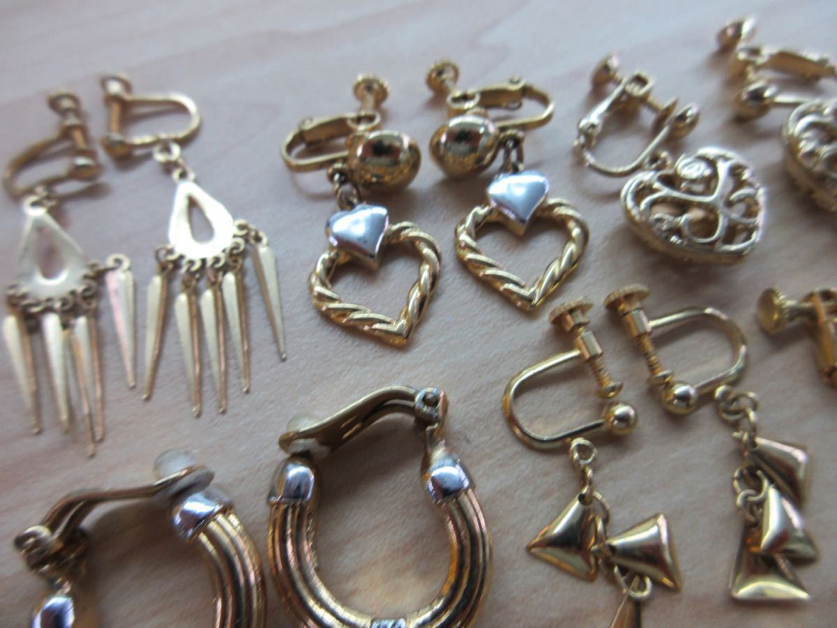 Yahoo!オークション - B99 ヴィンテージ ビンテージ イヤリング ゴール...