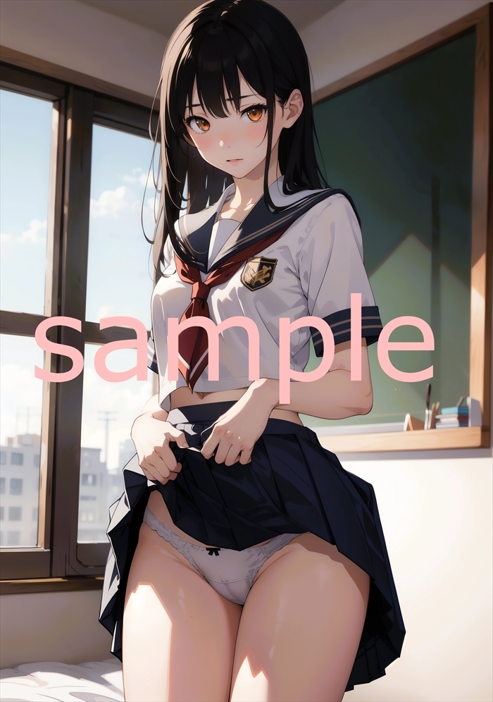 Yahoo!オークション - J21 オリジナルイラスト 女子高生 下着 同人 光...