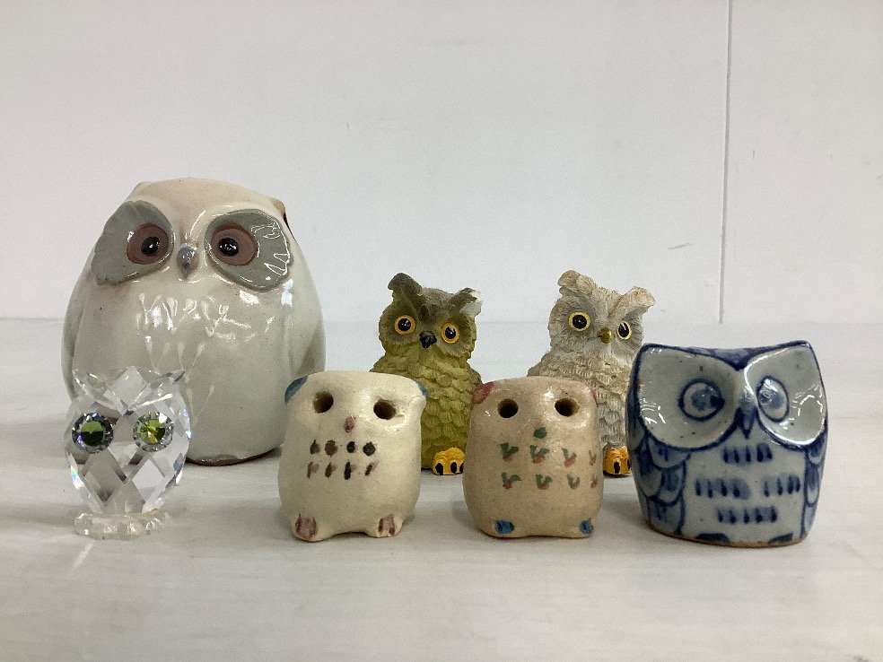 フクロウ 置物 まとめ 陶器 ガラス工芸 SUNTORY OPEN 2001 他 裏書有 ACBF 品(置物)｜売買されたオークション情報、yahooの商品情報をアーカイブ公開 ...